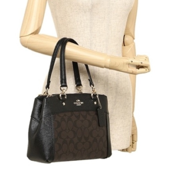 Coach | Bags | Coach Mini Brooke Carryall Handbag F2639 Black And Brown ...